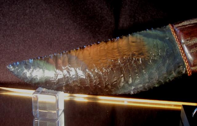 Rainbow obsidian, Davis Creek, CA with spalted flame elder (natural ...