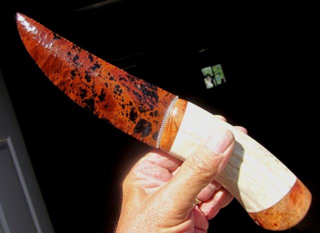 Rainbow obsidian, Mexico, with AZ Ironwood, 10"