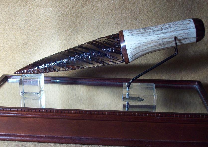 Triple Flow Obsidian (OR) Dagger with Elk Antler with Cocobola hardwood ...