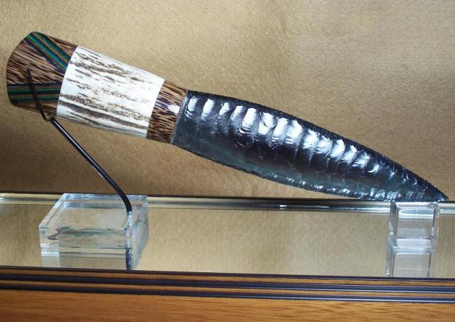 Smoky Obsidian (OR) with Elk Antler and Ebony and Dyamondwood, 9 1/2 ...