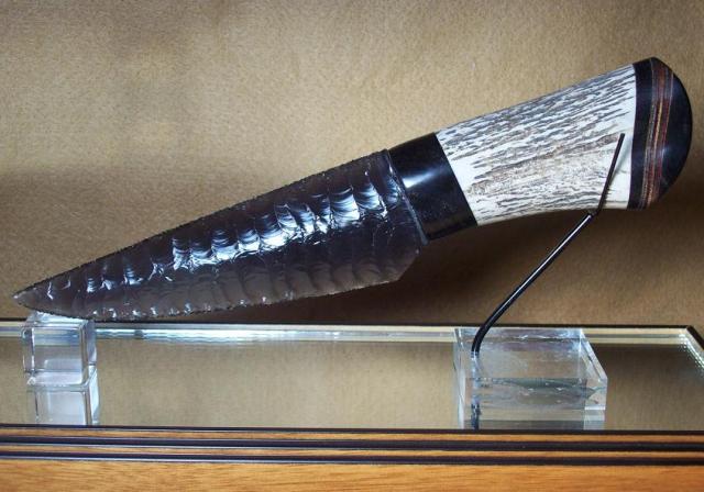 Smoky Obsidian (OR) with Elk Antler and Ebony and Dyamondwood, 9 1/2 ...